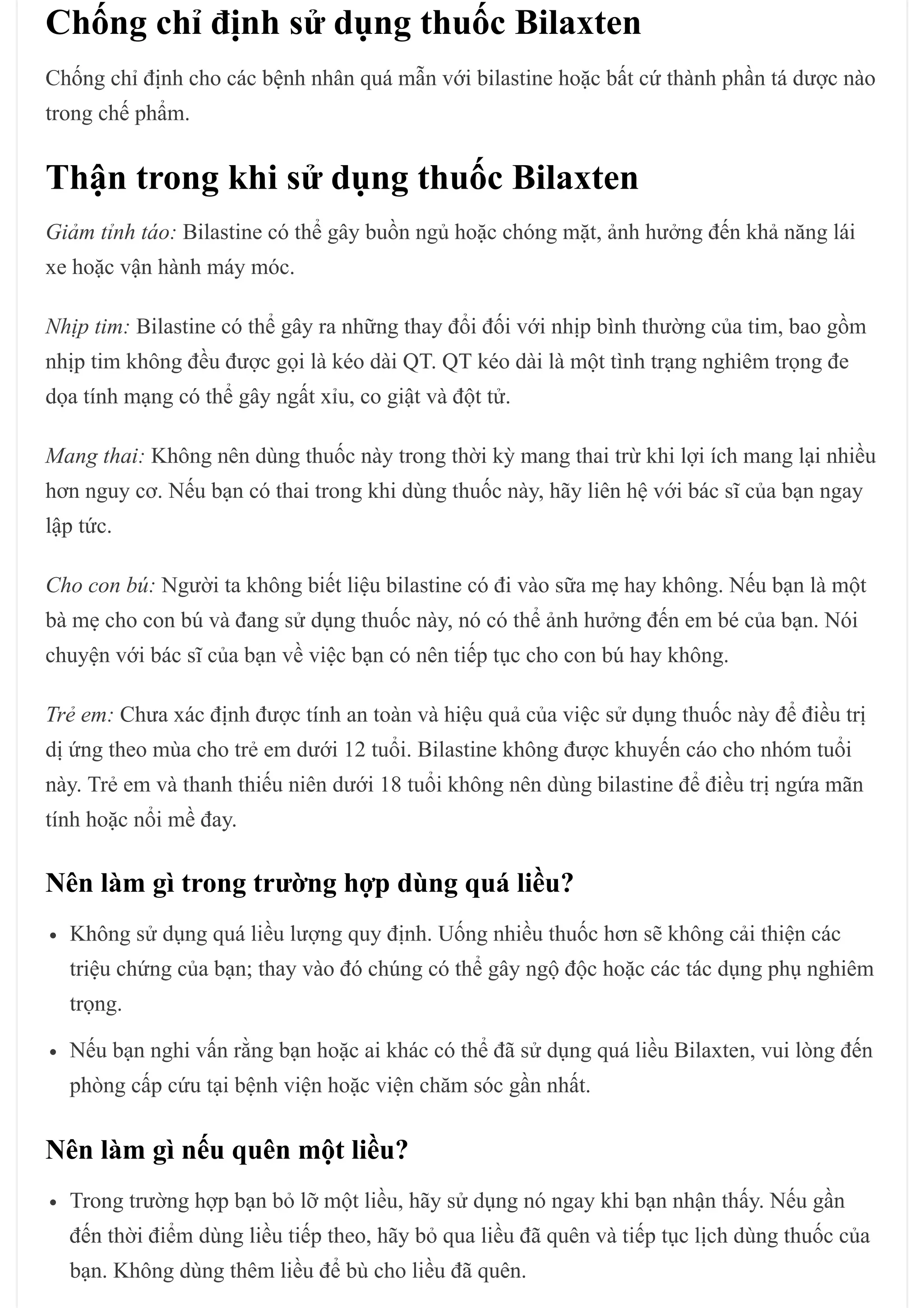 Thuoc Bilaxten Cong dung lieu dung va tuong tac thuoc | ThuocLP | PDF