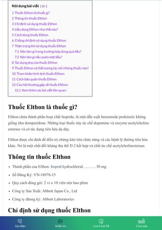 Thuoc Elthon tablets 50mg Cong dung lieu dung | ThuocLP | PDF