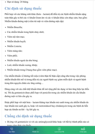 thuoc gentamicin cong dung cach dung va luu y | ThuocLP | PDF