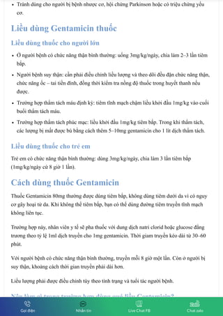 thuoc gentamicin cong dung cach dung va luu y | ThuocLP | PDF