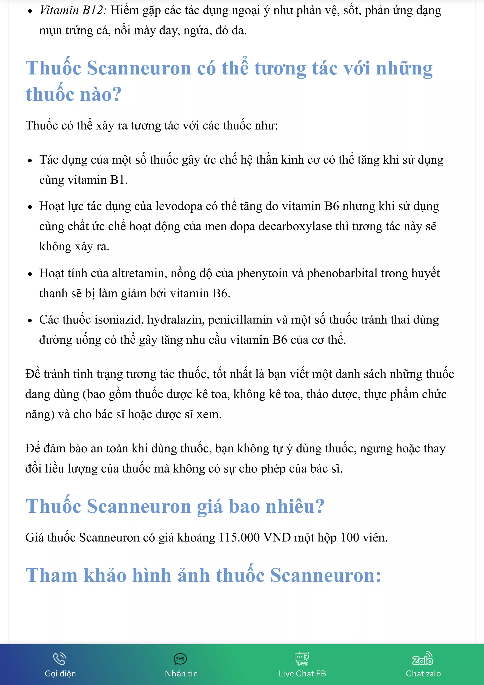 thuoc tri dau day than kinh scanneuron | ThuocLP Vietnamese | PDF