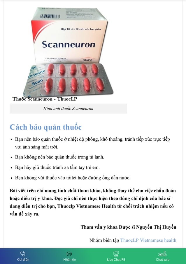 thuoc tri dau day than kinh scanneuron | ThuocLP Vietnamese | PDF