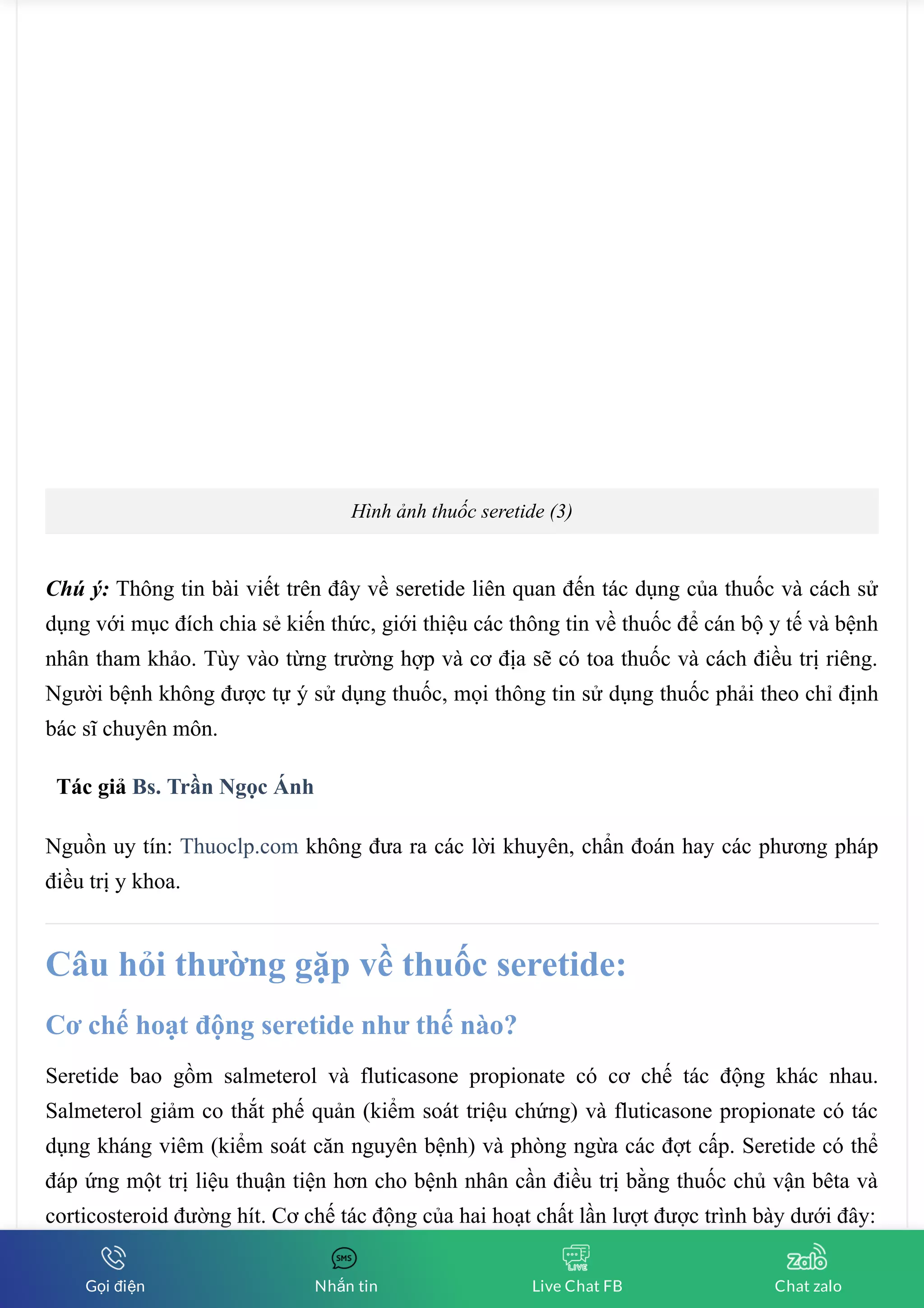 Nhung dieu can biet ve thuoc xit hen Seretide| ThuocLP | PDF
