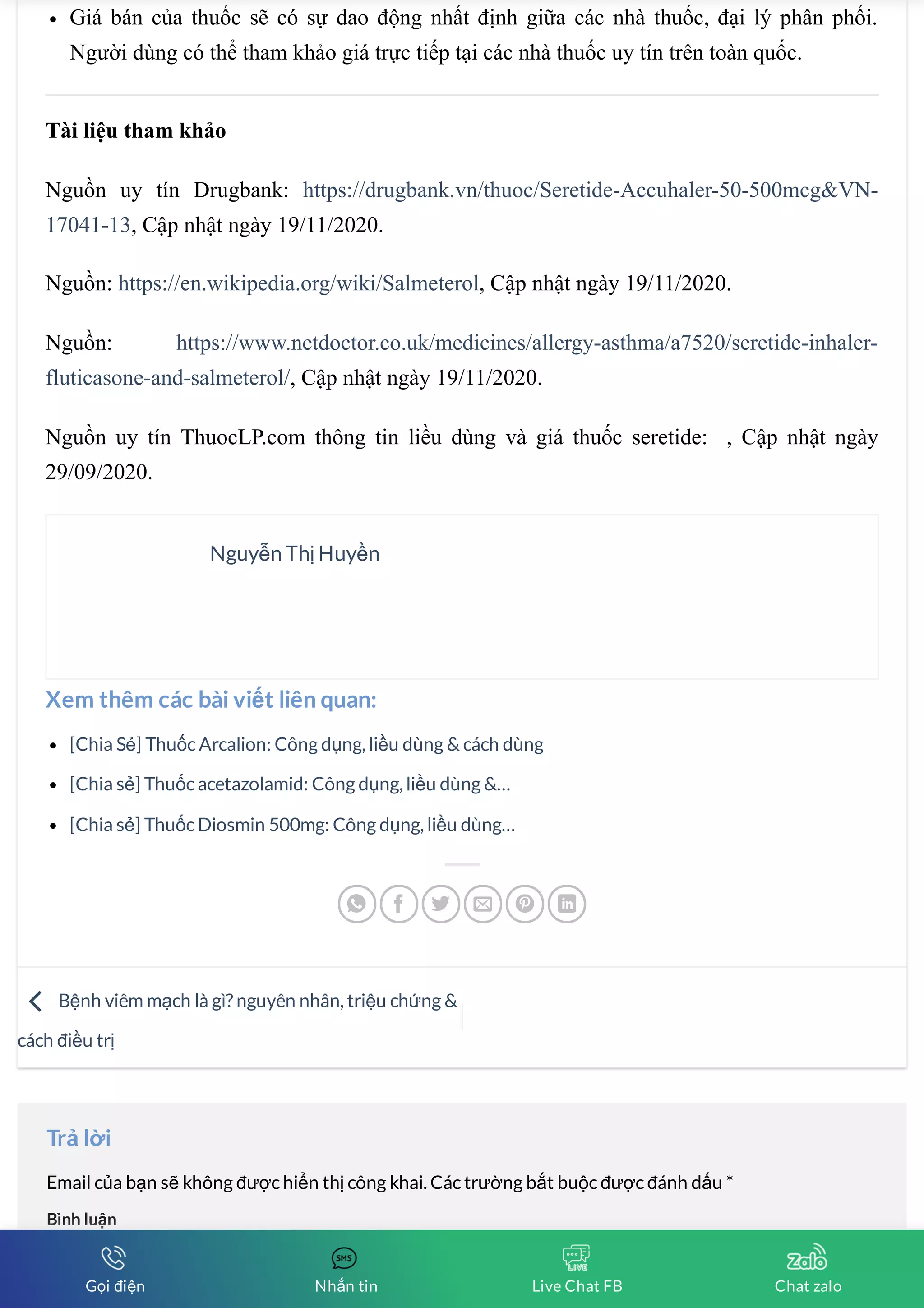 Nhung dieu can biet ve thuoc xit hen Seretide| ThuocLP | PDF