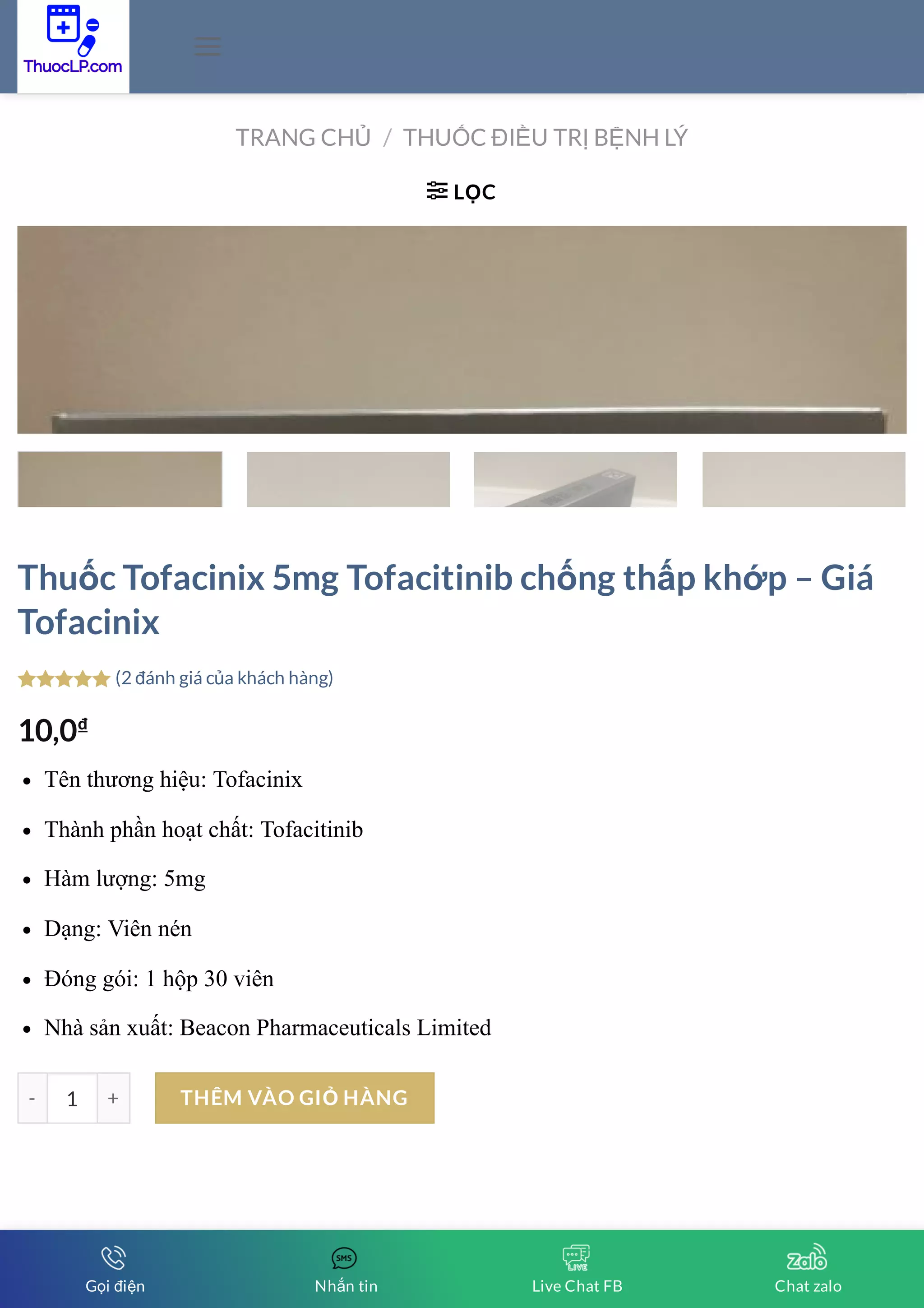 thuoc tofacinix 5mg tofacitinib dieu tri viem khop dang thap | ThuocLP ...
