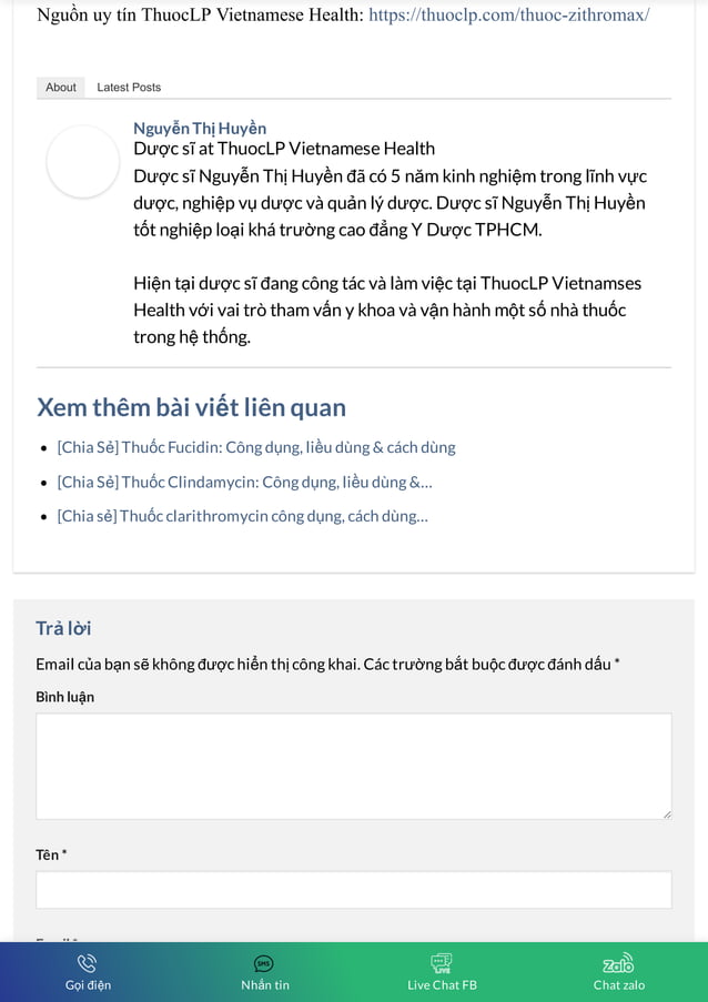 thuoc khang sinh zithromax 500mg cong dung va cach dung | ThuocLp ...