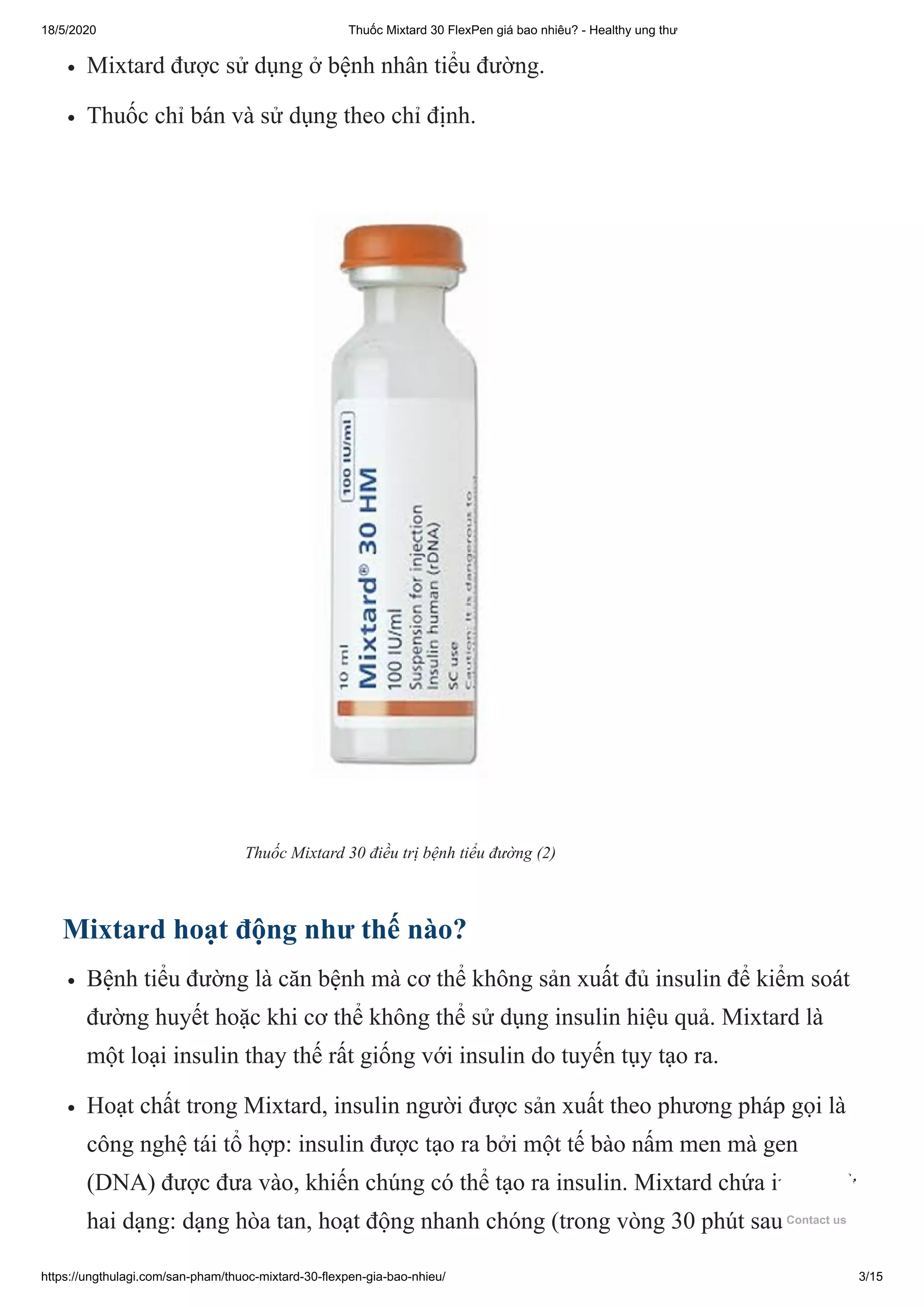 Thuoc mixtard 30 flex pen gia bao nhieu | PDF