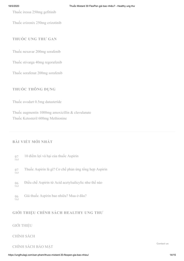 Thuoc mixtard 30 flex pen gia bao nhieu | PDF