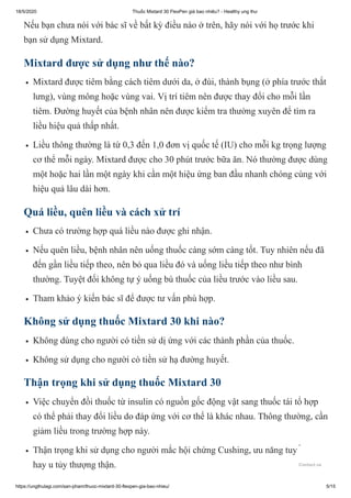 Thuoc mixtard 30 flex pen gia bao nhieu | PDF