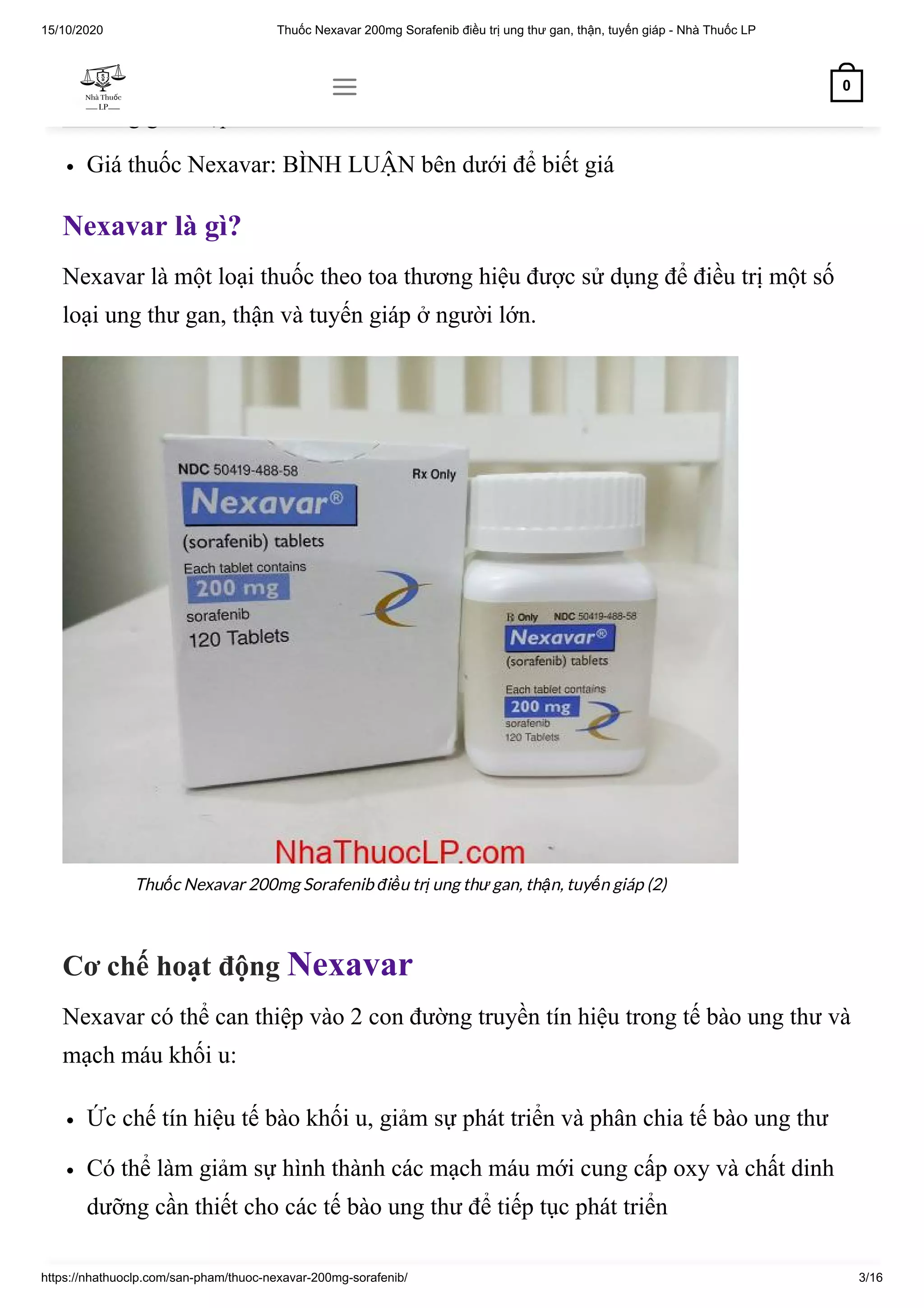 Thuoc nexavar 200mg sorafenib dieu tri ung thu gan than tuyen bs lucy trinh | PDF