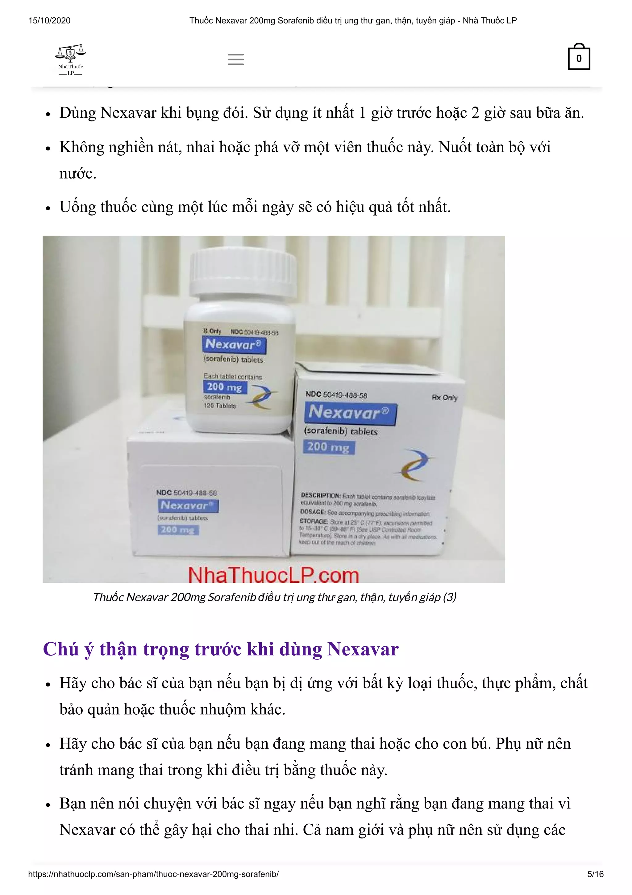 Thuoc nexavar 200mg sorafenib dieu tri ung thu gan than tuyen bs lucy ...