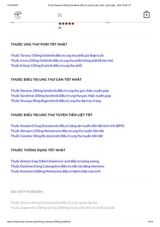 Thuoc nexavar 200mg sorafenib dieu tri ung thu gan than tuyen bs lucy trinh | PDF