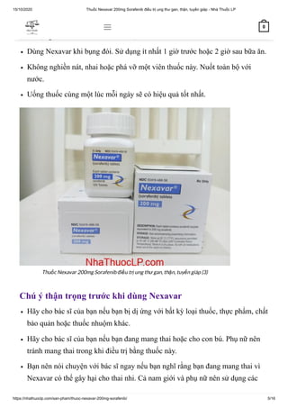 Thuoc nexavar 200mg sorafenib dieu tri ung thu gan than tuyen bs lucy trinh | PDF