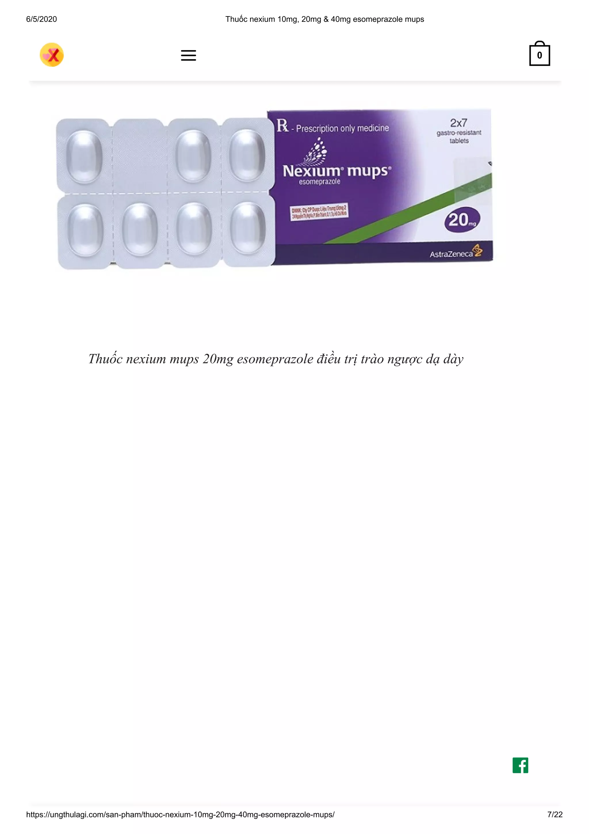 Thuoc nexium 40mg esomeprazole mups healthy ung thu | PDF
