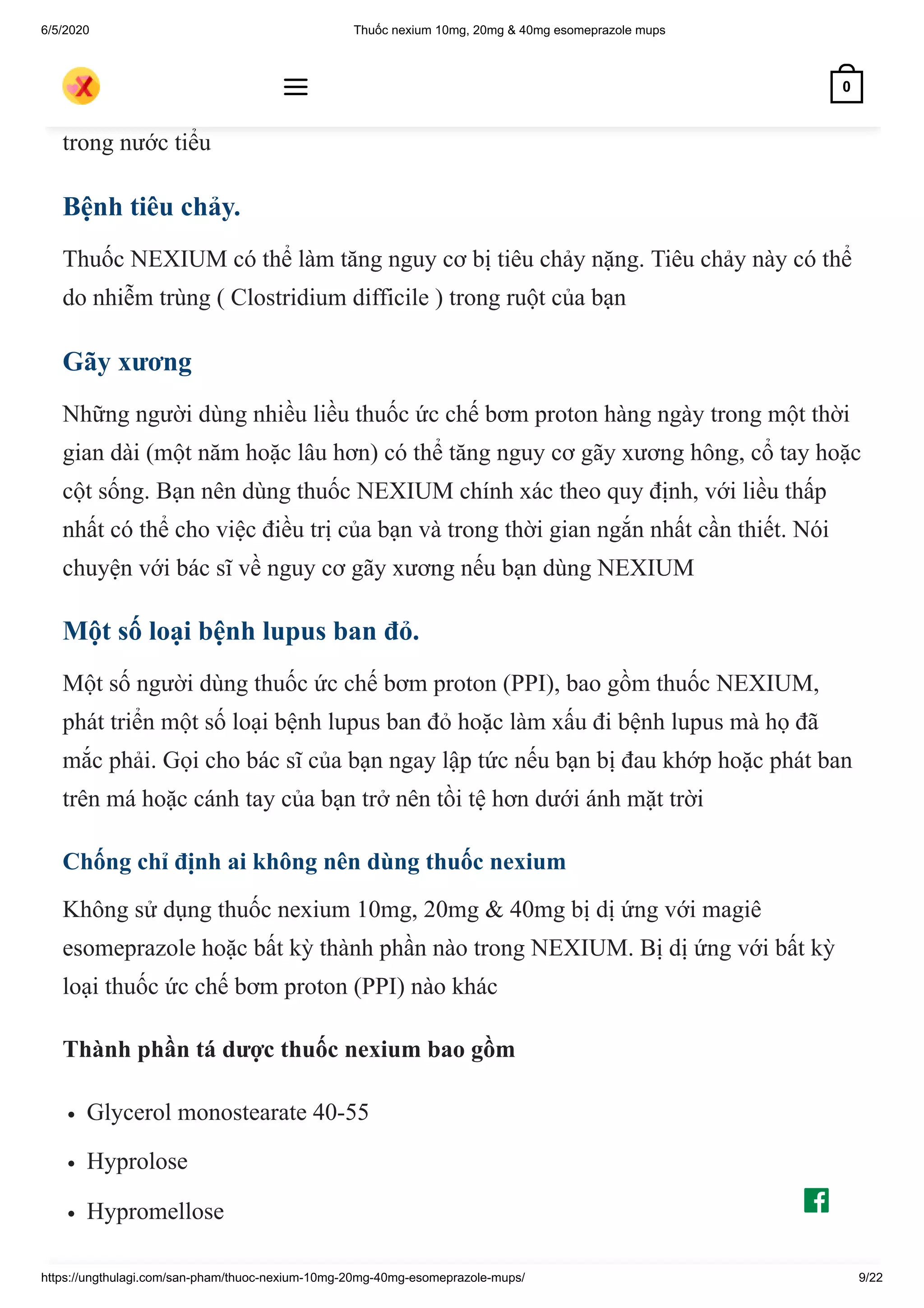 Thuoc nexium 40mg esomeprazole mups healthy ung thu | PDF