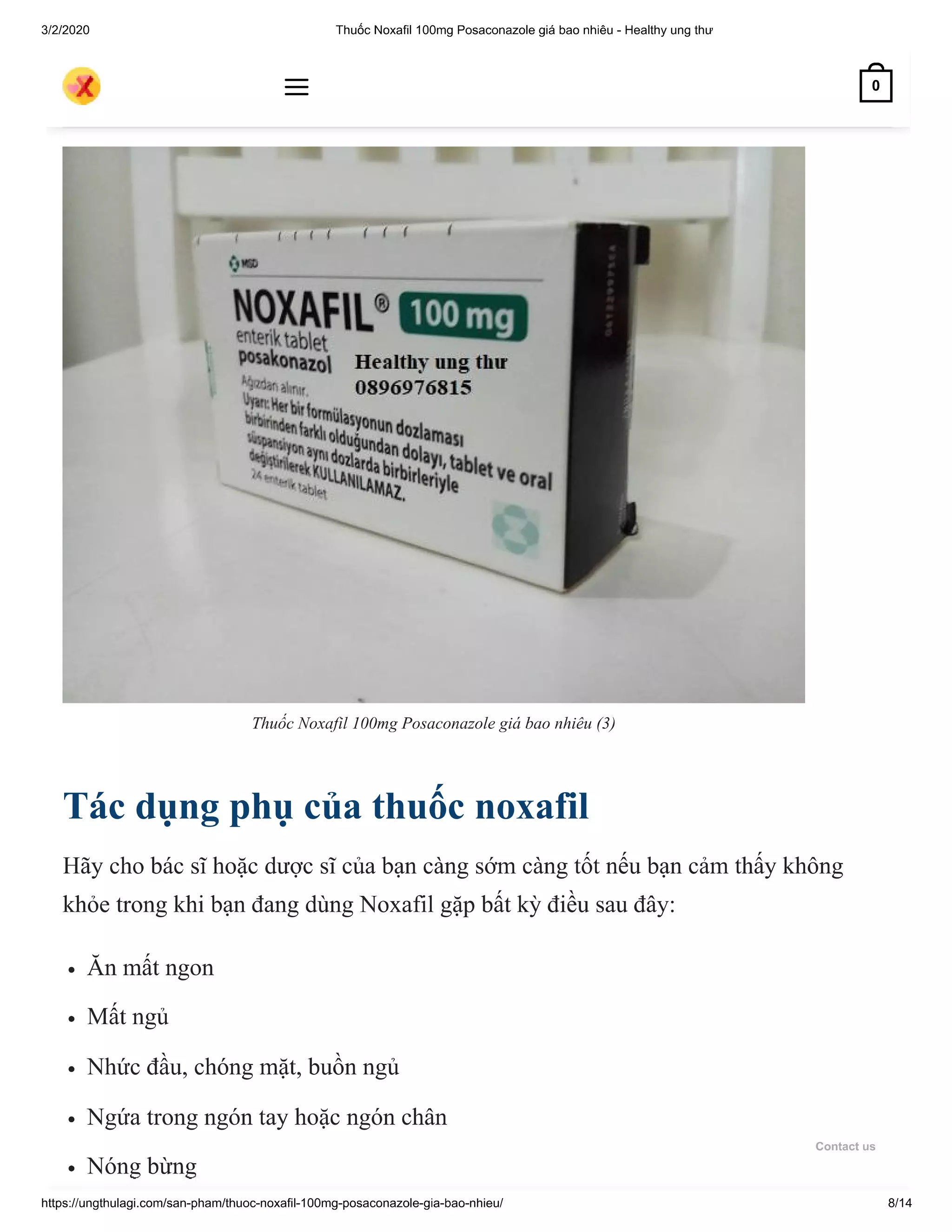 Thuoc noxafil 100mg posaconazole gia bao nhieu healthy ung thu | PDF