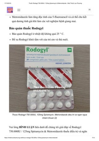 Thuoc rodogyl 750.000 iu/ 125mg spiramycin, metronidazole | PDF