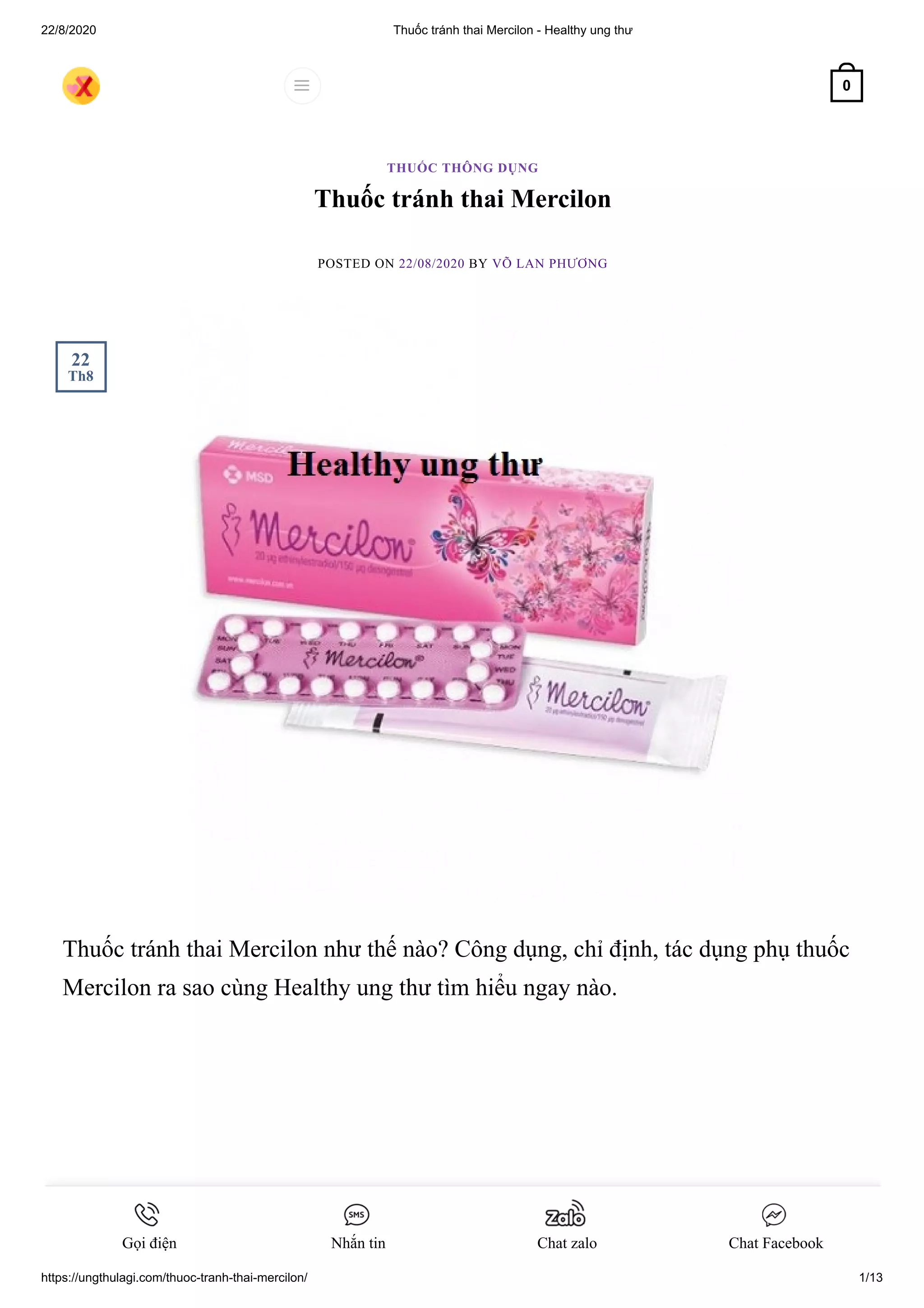 Thuoc tranh thai mercilon | PDF