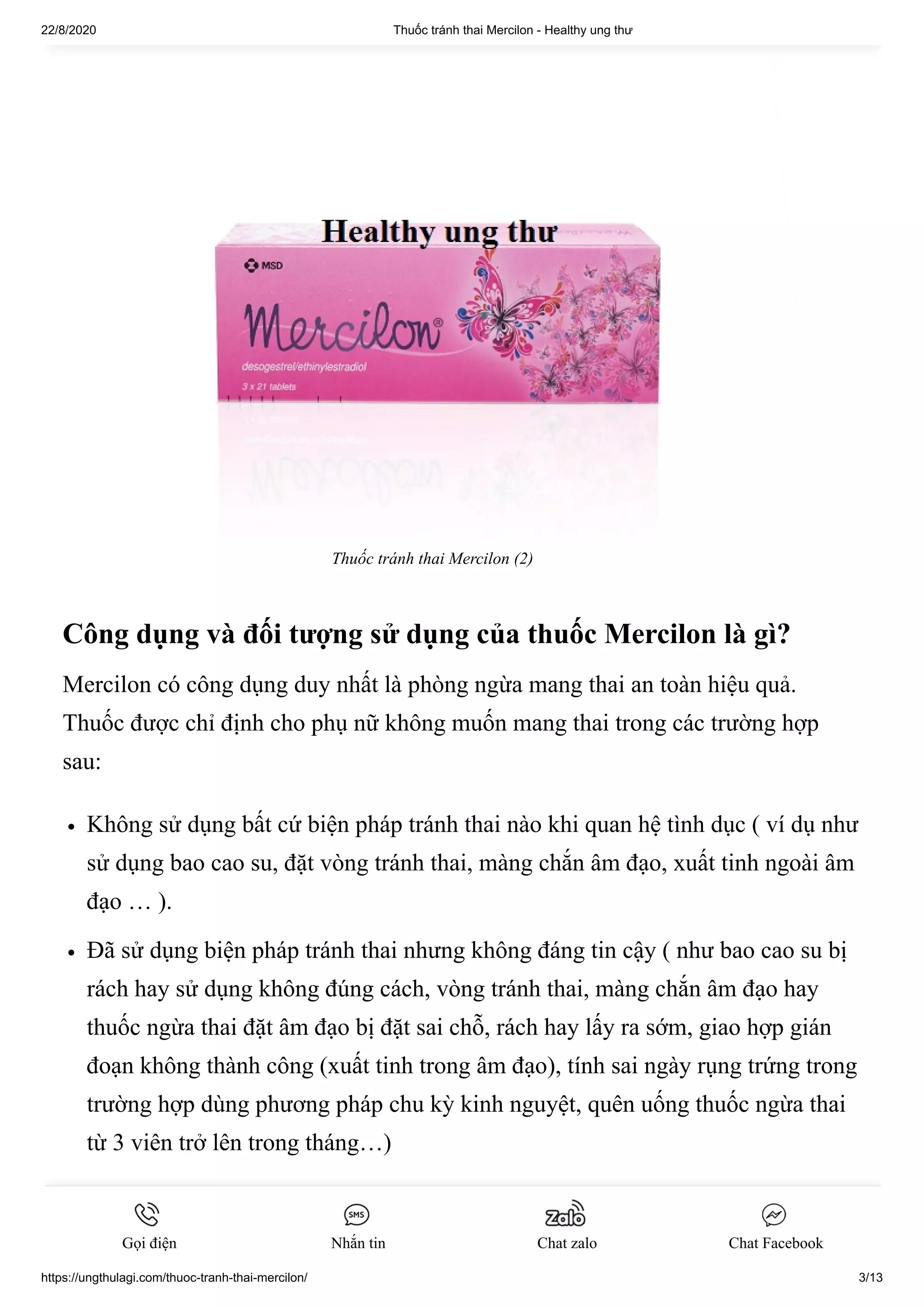 Thuoc tranh thai mercilon | PDF