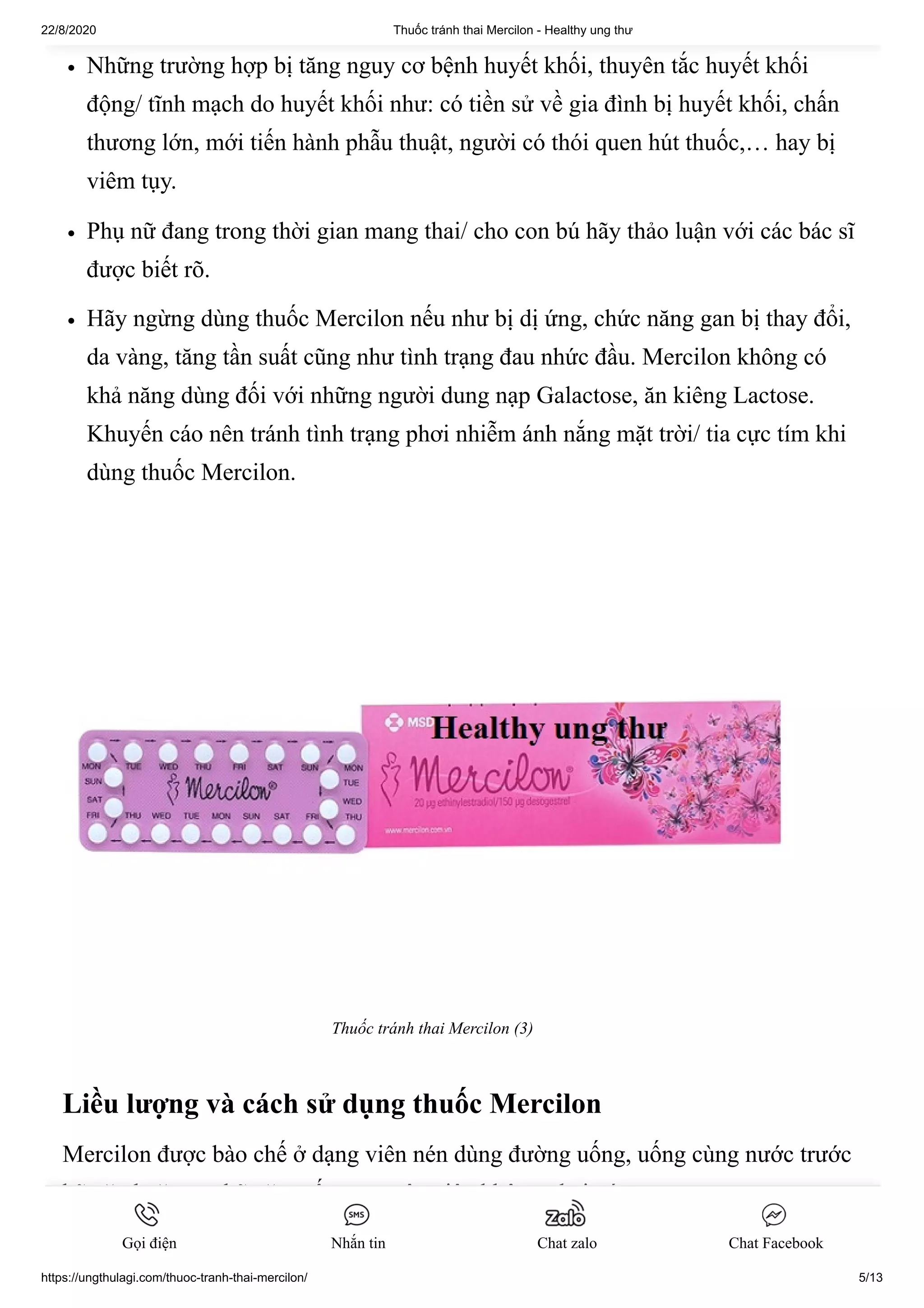 Thuoc tranh thai mercilon | PDF