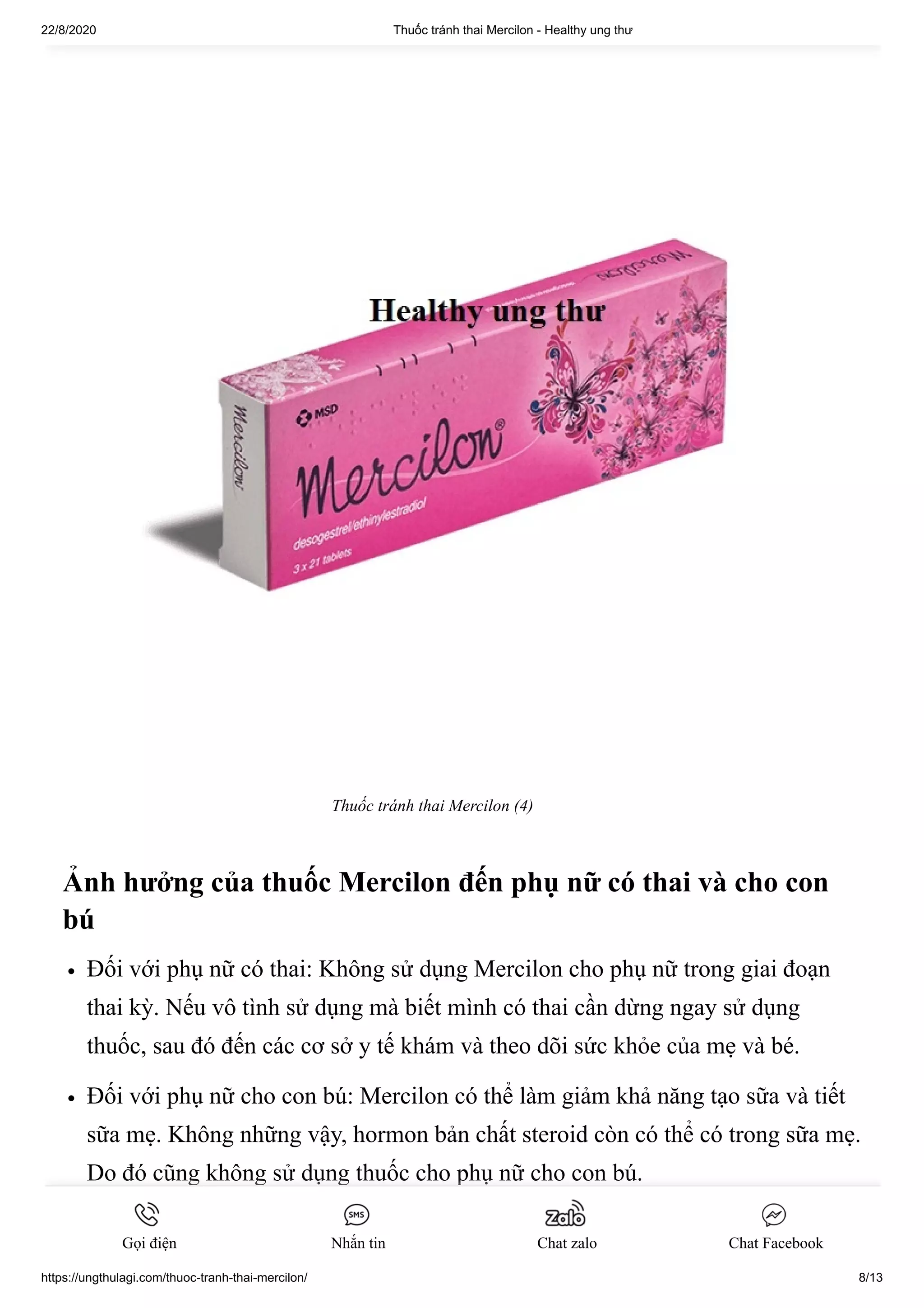 Thuoc tranh thai mercilon | PDF