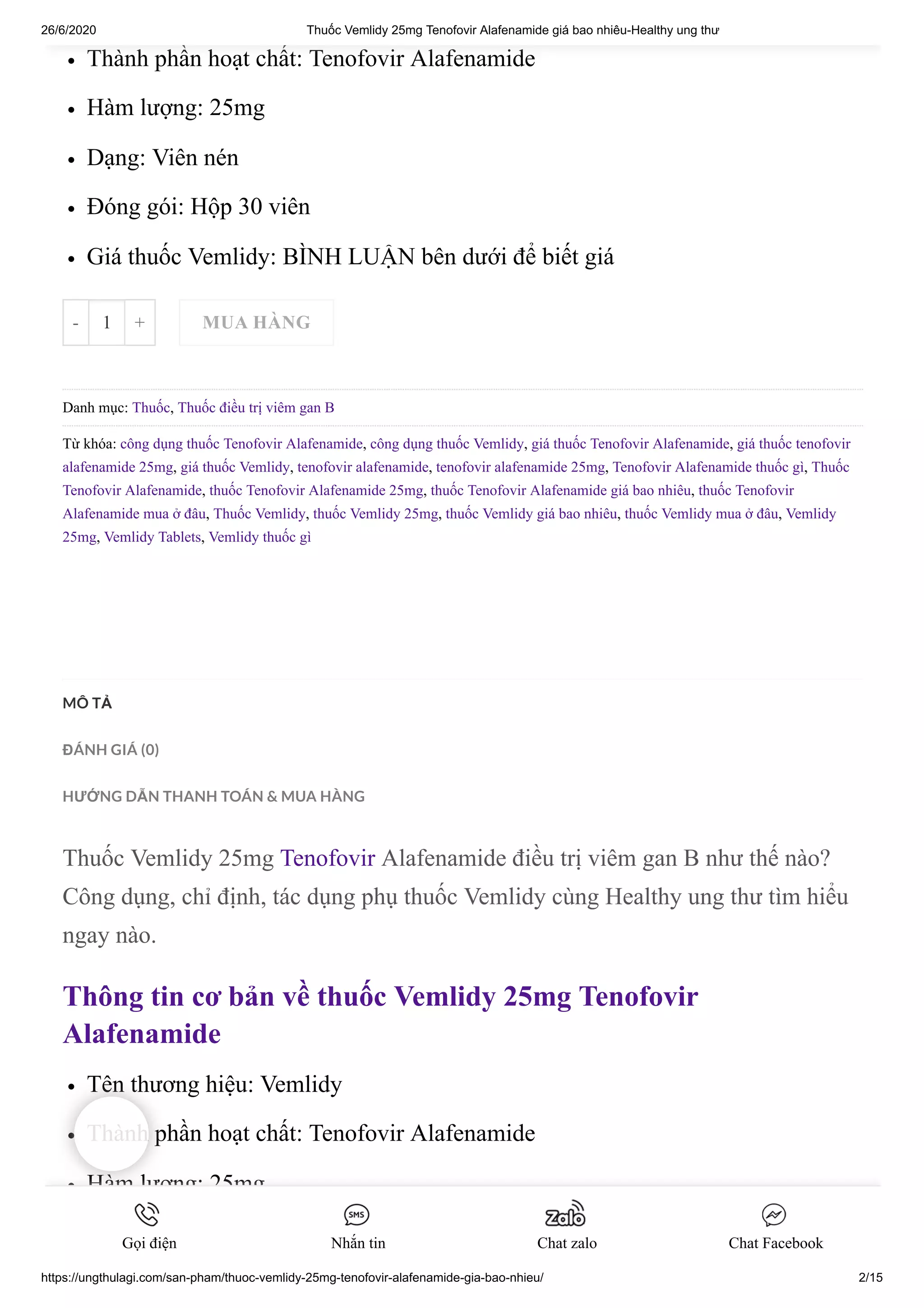 Thuoc vemlidy 25mg tenofovir alafenamide gia bao nhieu | PDF