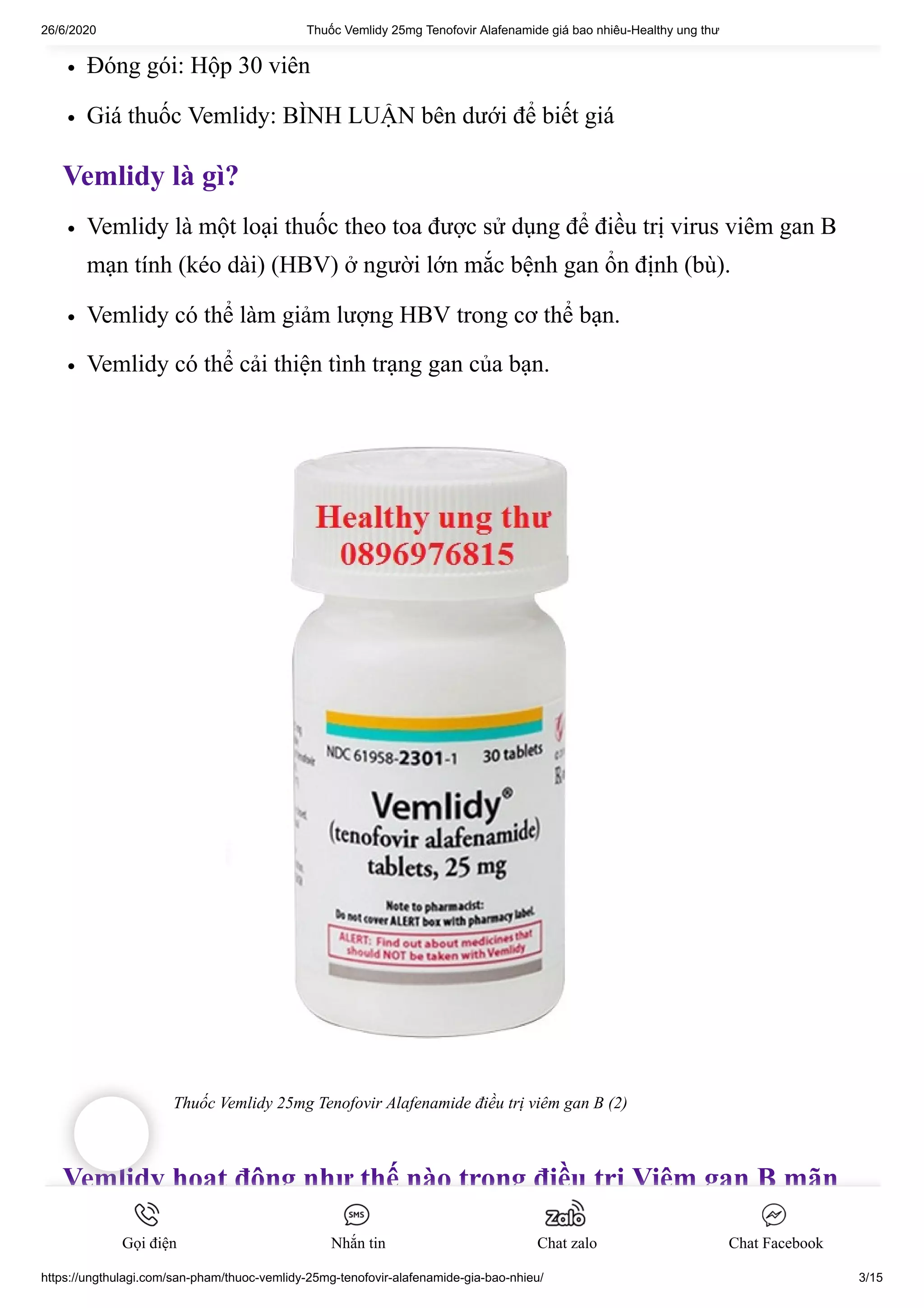 Thuoc vemlidy 25mg tenofovir alafenamide gia bao nhieu | PDF