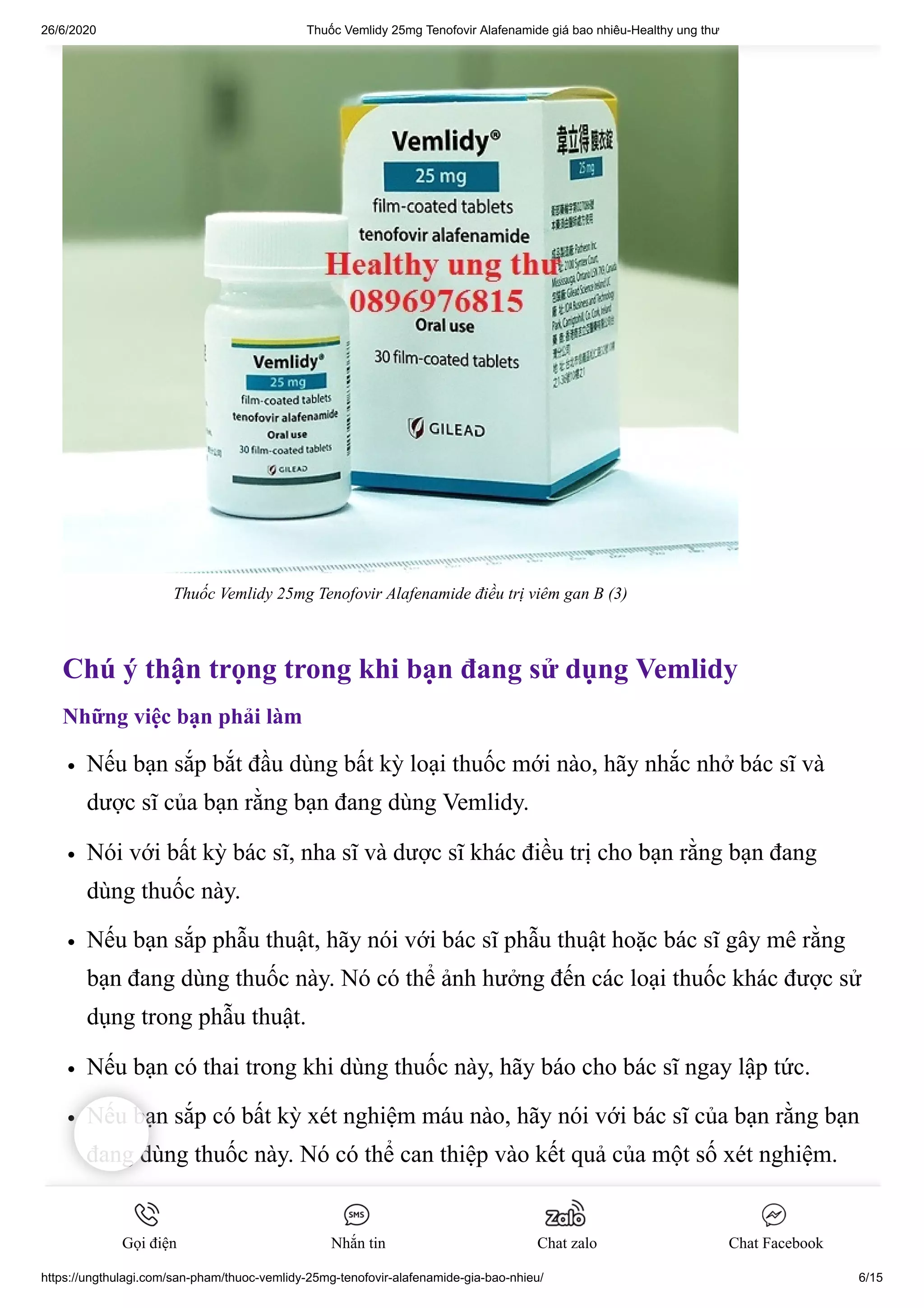 Thuoc vemlidy 25mg tenofovir alafenamide gia bao nhieu | PDF