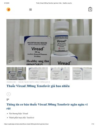 Thuoc viread 300mg tenofovir gia bao nhieu healthy ung thu | PDF