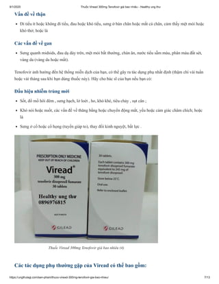 Thuoc viread 300mg tenofovir gia bao nhieu healthy ung thu | PDF