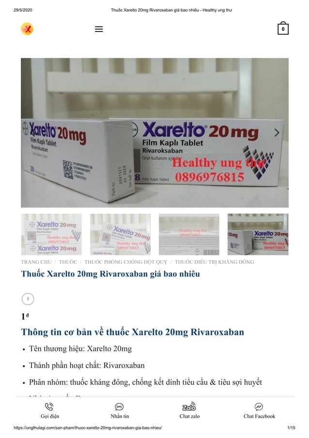 Thuoc xarelto 20mg rivaroxaban gia bao nhieu | PDF