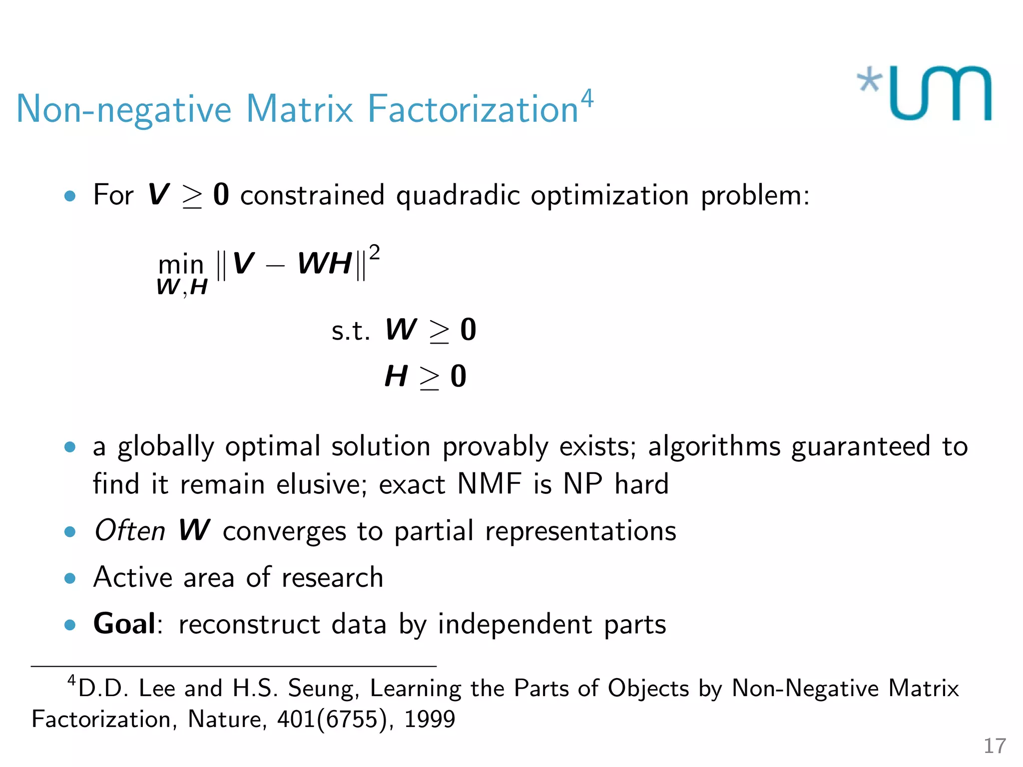 Low Rank Matrix Approximations In Python By Christian Thurau Pydata
