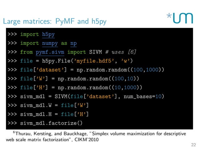 Low Rank Matrix Approximations In Python By Christian Thurau Pydata
