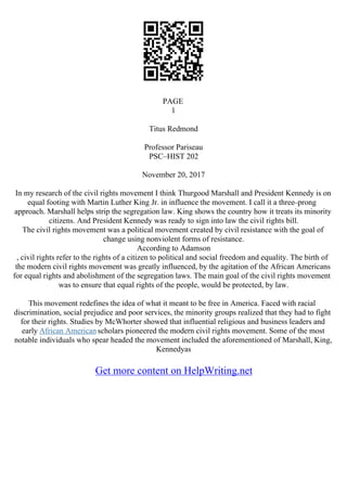 Thurgood Marshall Essay | PDF