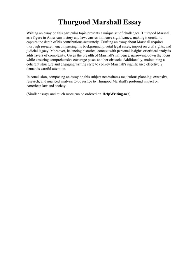 Thurgood Marshall Essay. . Thurgood Marshall Poster by Thing One and ...