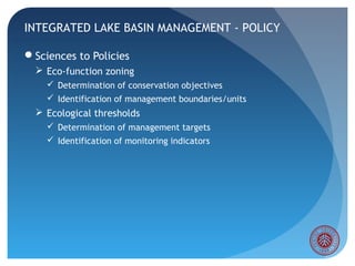 Integrated Lake Basin Management Supported with Ecological Function ...