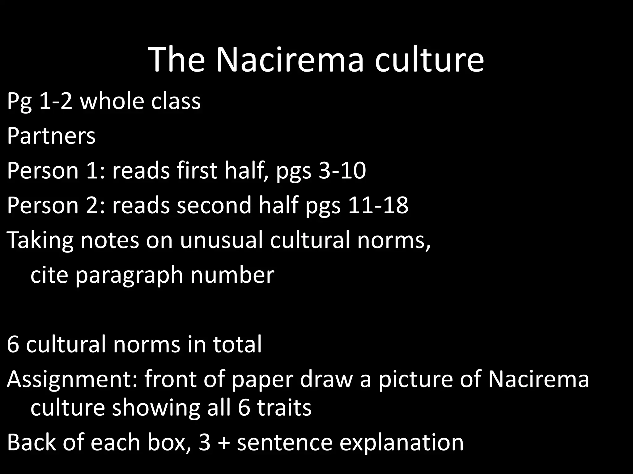 Thurs fri culture of nacirema | PPT