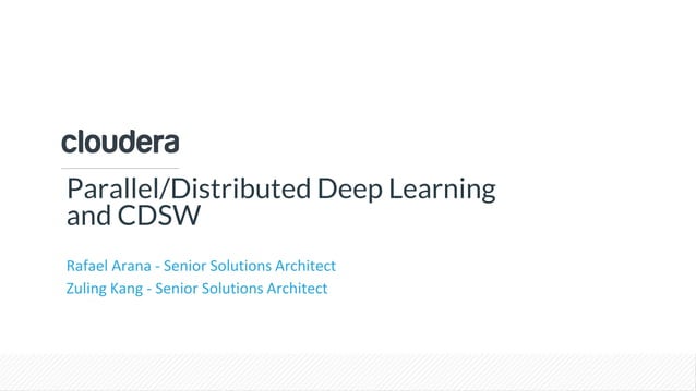 Parallel Distributed Deep Learning And Cdsw Ppt
