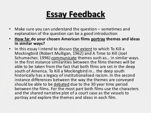 Essay Feedback Essay Feedback
