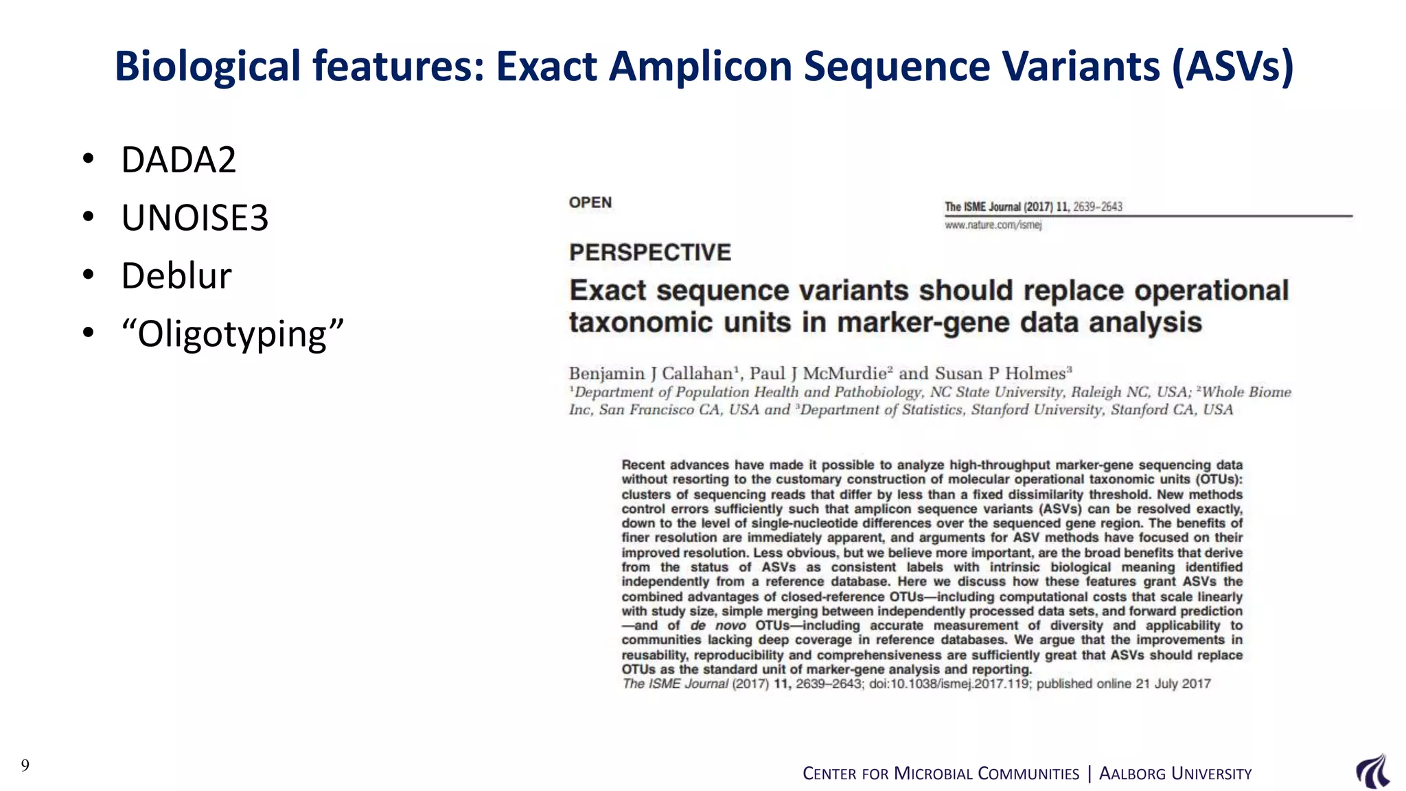Traditional OTUs versus modern Amplicon Sequence Variants | PPT