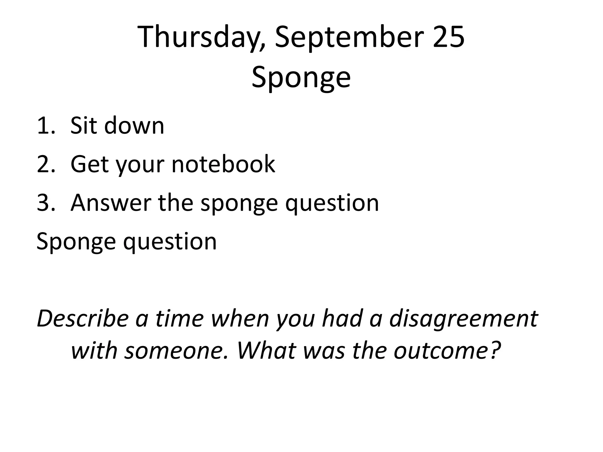 Thursday, september 26th | PPT