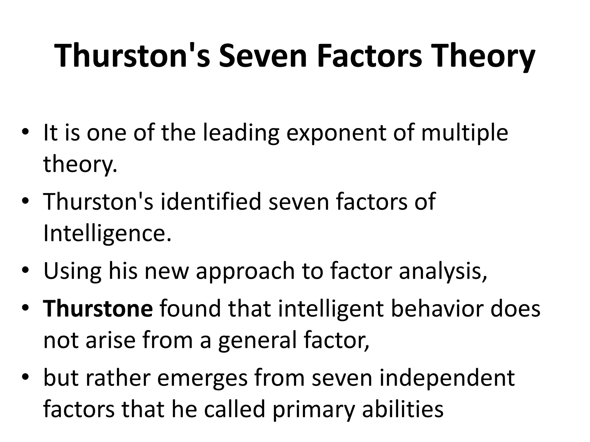 Thurston's seven factors theory | PPTX