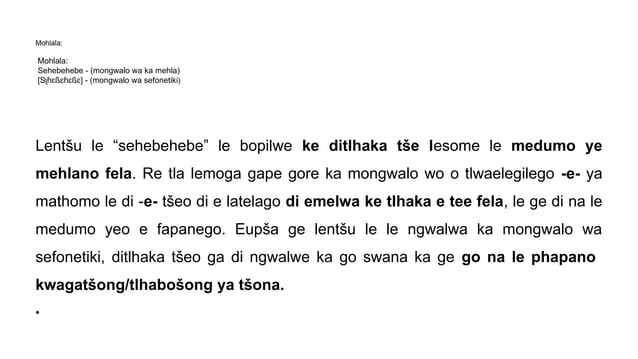 Thutamedumo.pptx Bohlokwa bja Fonetiki bophelong | PPTX