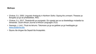 Thutamongwalo j seanego | PPTX