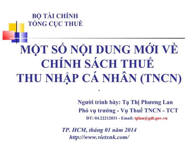 Thuế thu nhập cá nhân TNCN | PPT