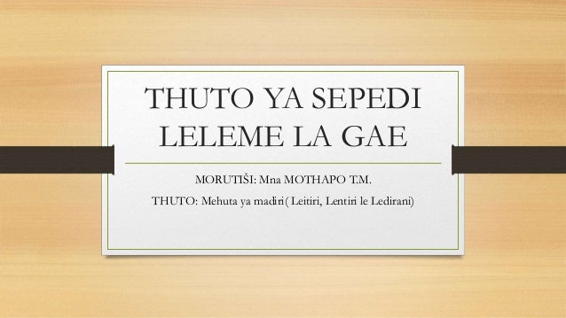 Grade 10 Sepedi (HL) Lesson | PPTX