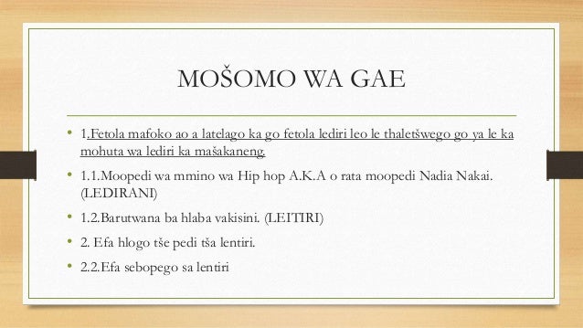 Grade 10 Sepedi (HL) Lesson | PPTX