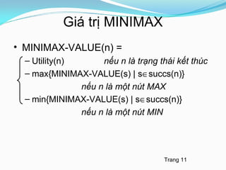 Thuật toán minimax game tìm kiếm đối kháng | PDF