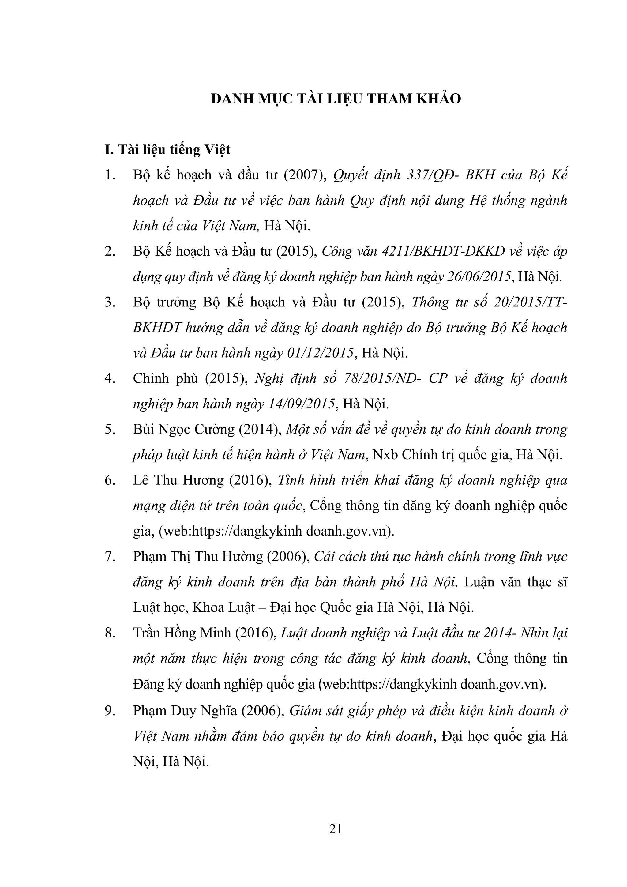 Luận văn: Thủ tục đăng ký thành lập doanh nghiệp ở Việt Nam | PDF