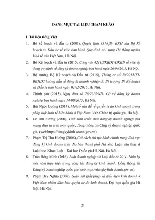 Luận văn: Thủ tục đăng ký thành lập doanh nghiệp ở Việt Nam | PDF
